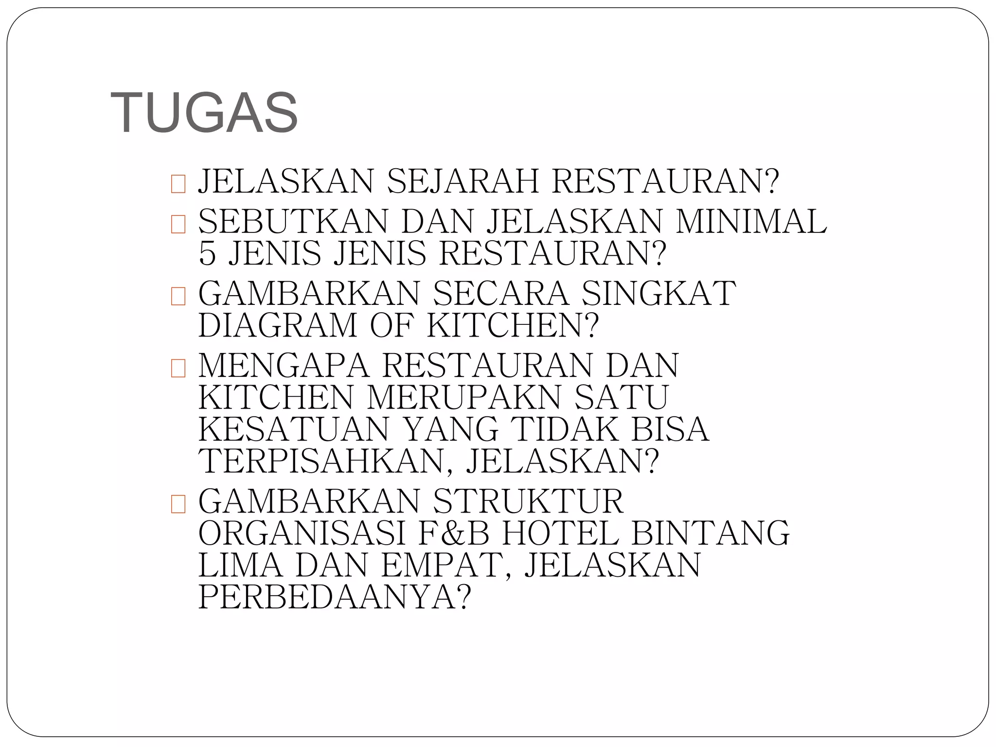 Materi 2 restaurant | PPTX