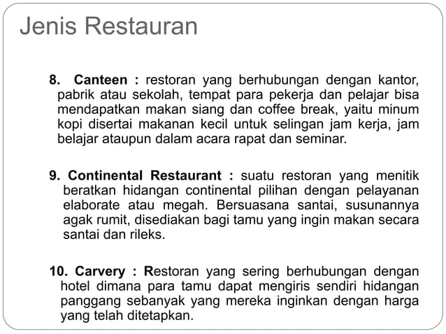 Materi 2 restaurant | PPTX