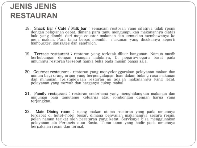 Materi 2 restaurant | PPTX