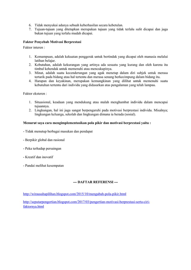 USAHA, Dian Anggraeni, Hapzi Ali, Mengubah Pola ﬁkir dan motivasi berprestasi, Universitas Mercu ...