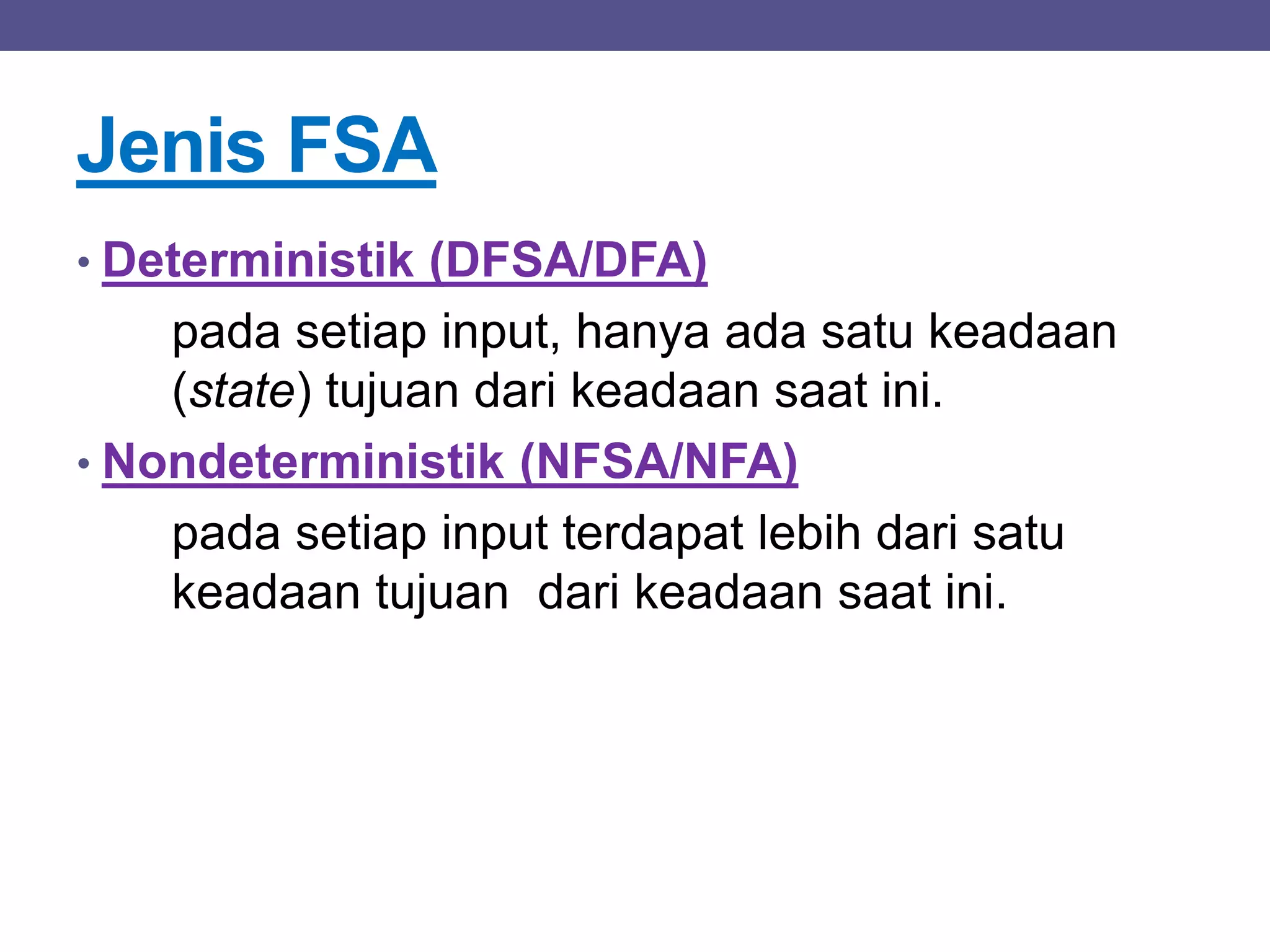 Materi 3 Finite State Automata | PPTX