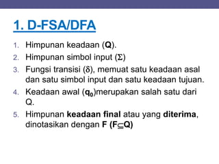 Materi 3 Finite State Automata | PPTX