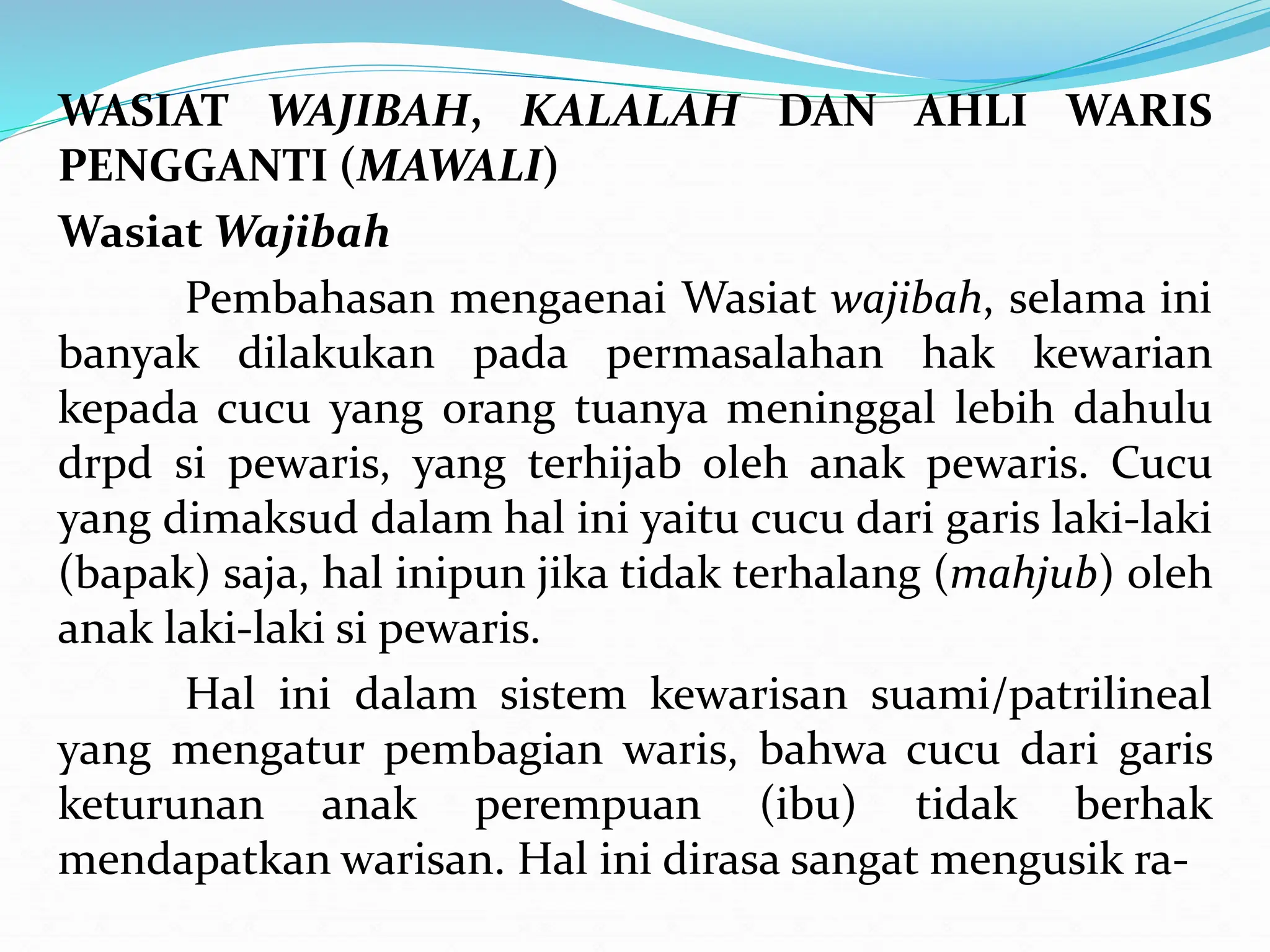 MATERI 3 - HK WARIS ISLAM (2).ppt Silahkan dibaca | PPT