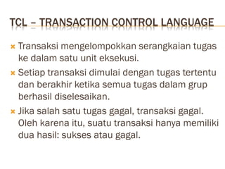 Materi 3 Penjelasan tentang SQL DDL dan DML | PDF