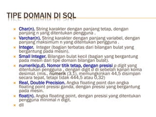 Materi 3 Penjelasan tentang SQL DDL dan DML | PDF