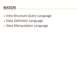 Materi 3 Penjelasan tentang SQL DDL dan DML | PDF