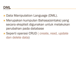 Materi 3 Penjelasan tentang SQL DDL dan DML | PDF