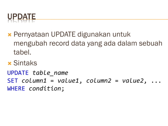 Materi 3 Penjelasan tentang SQL DDL dan DML | PDF