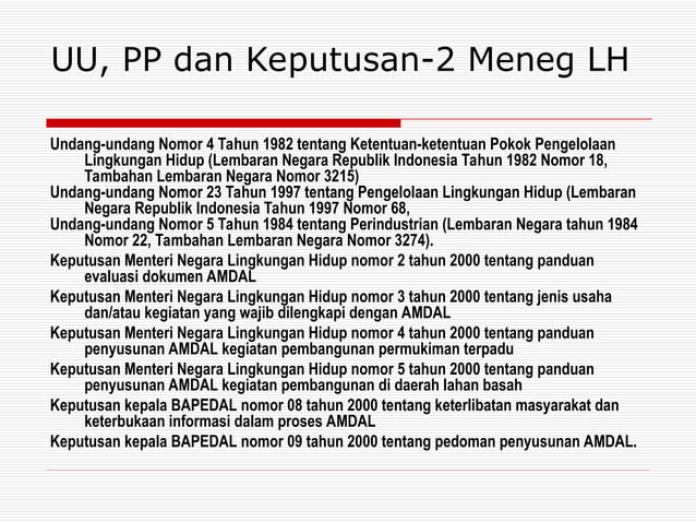 Materi Kuliah Analisis Dampak Lingkungan | PPT