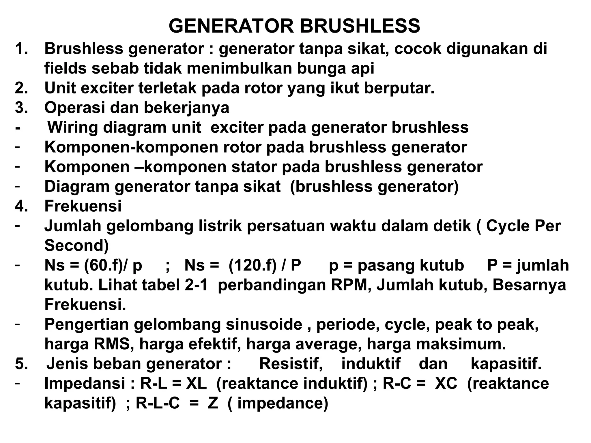 Materi 3 Generator Sinkron pada pembangkit Listrik | PPT