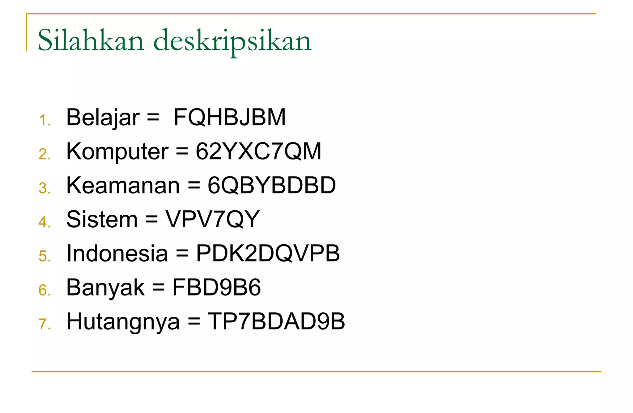 Kriptografi, Enkripsi dan Dekripsi | PPT