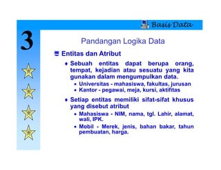 Materi 3 model data relasional | PDF