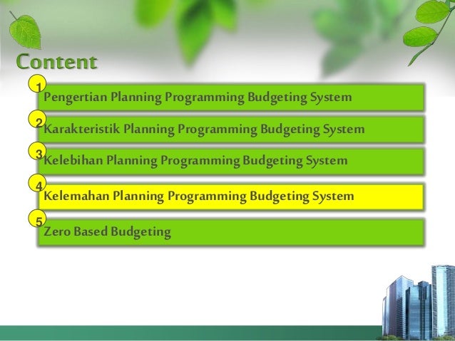 Planning programming budgeting system and zero budgeting system