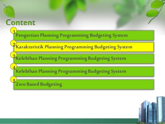 Planning programming budgeting system and zero budgeting system