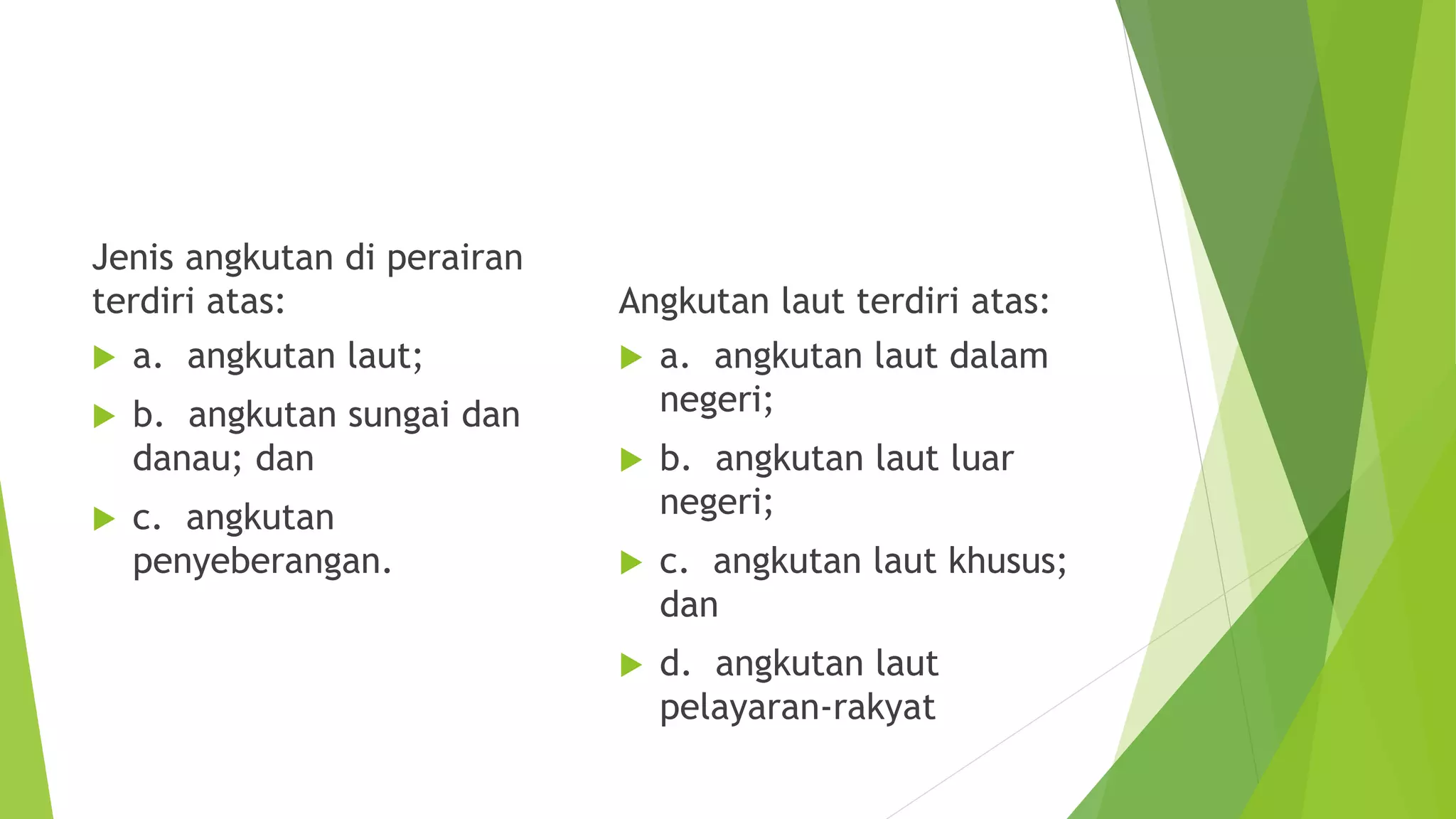 Sistem transportasi angkutan laut | PPTX