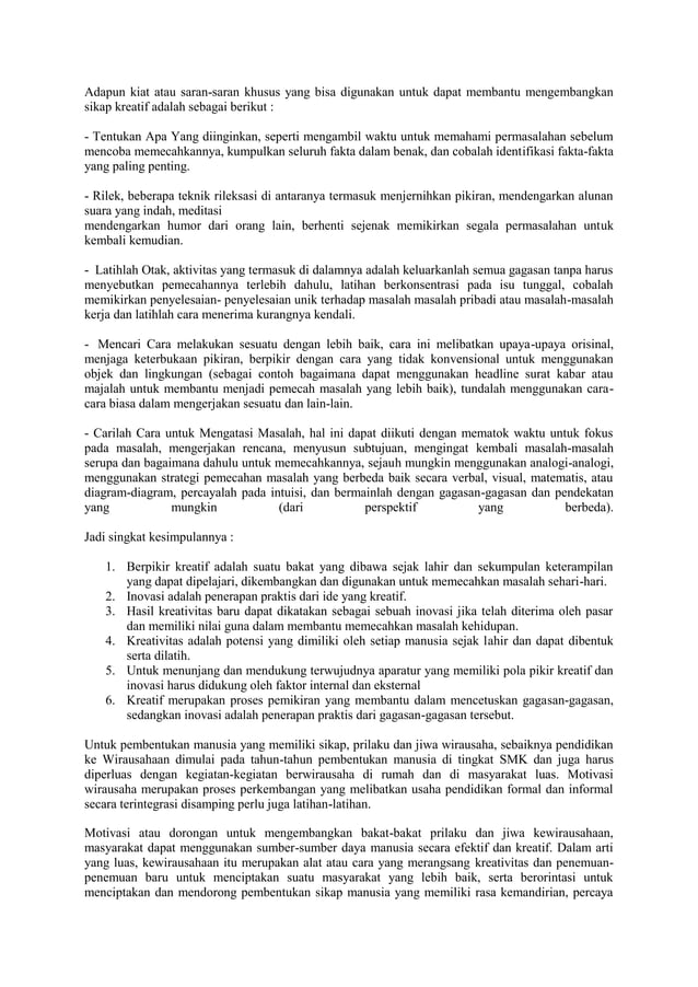 USAHA, Dian Anggraeni, Hapzi Ali, Berﬁkir kreativitas dan inovasi, Universitas Mercu Buana, 2018.PDF