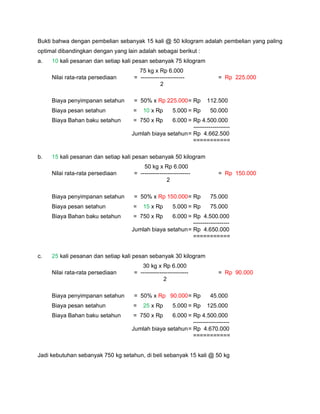 Anggaran Bahan Baku | PDF