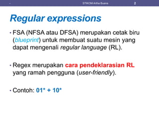 Materi 4 Regular Expression | PPTX | Programming Languages | Computing