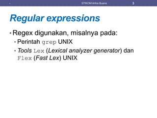 Materi 4 Regular Expression | PPTX | Programming Languages | Computing