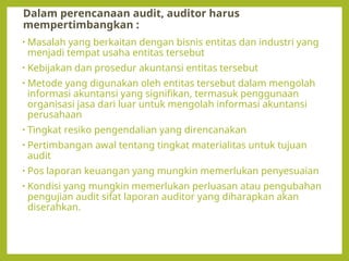 MATERI 4 perencanaan audit yang baik dan pengujian audit | PPT
