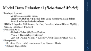 PPT Basis Data Materi Jenis Relasi dan Kardinalitas | PPTX