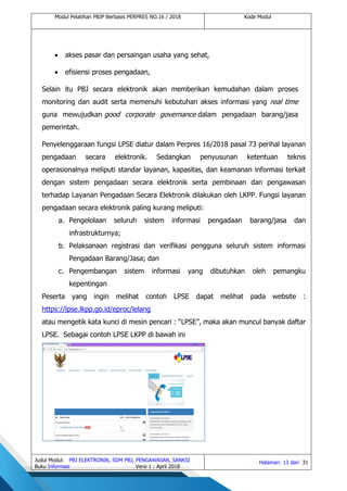 Materi 4 pengadaan scr elektronik, sdm kelembagaan, pengaduan | PDF