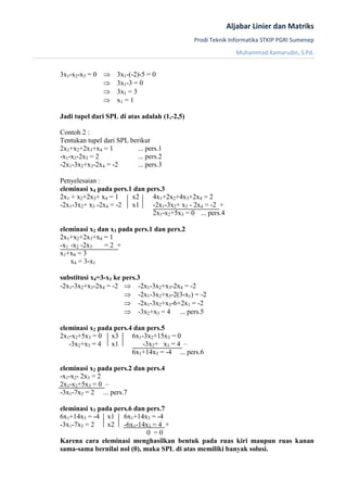 Materi 4 penyelesaian spl tiga atau lebih variabel | PDF