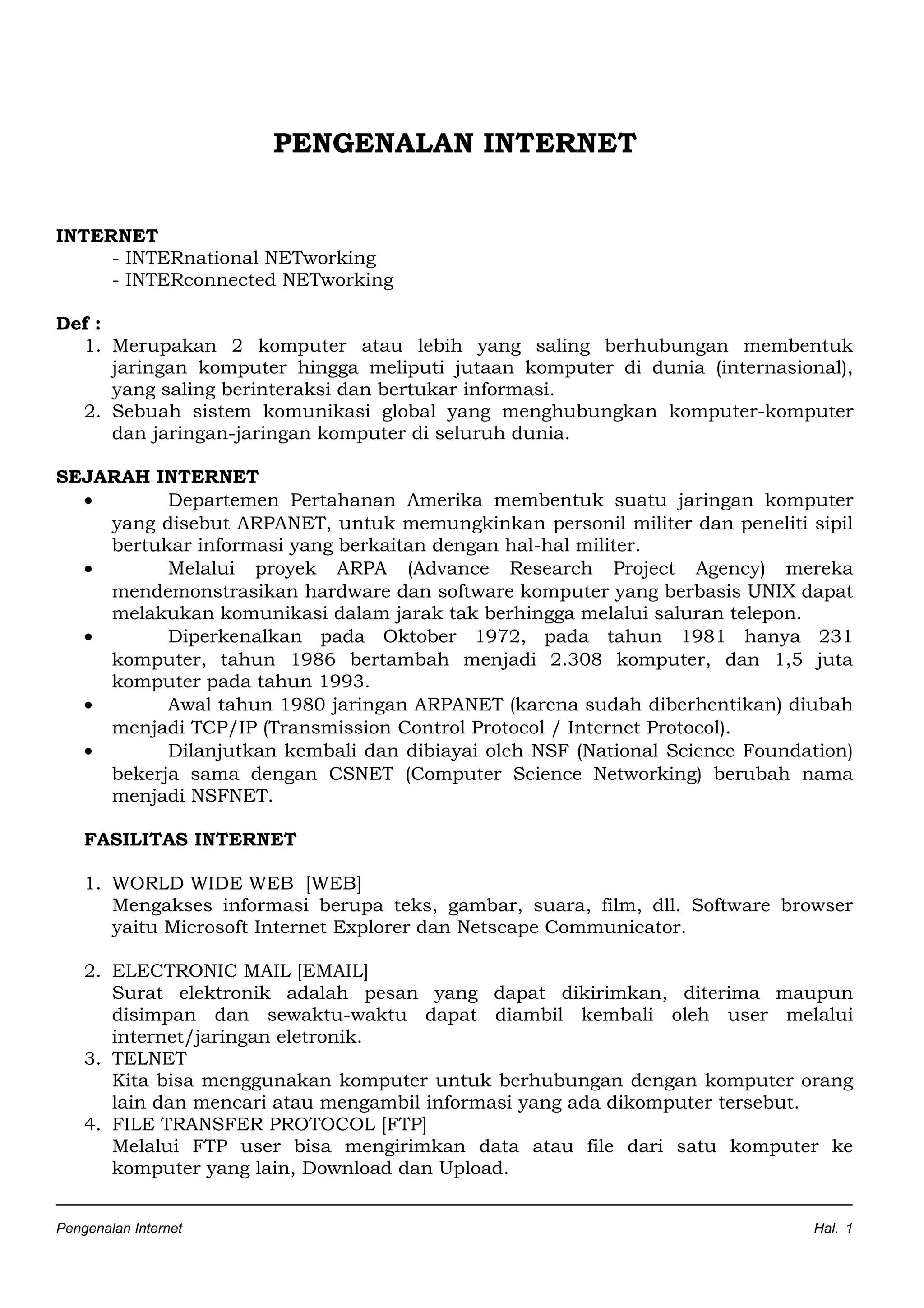 PENGENALAN INTERNET | PDF