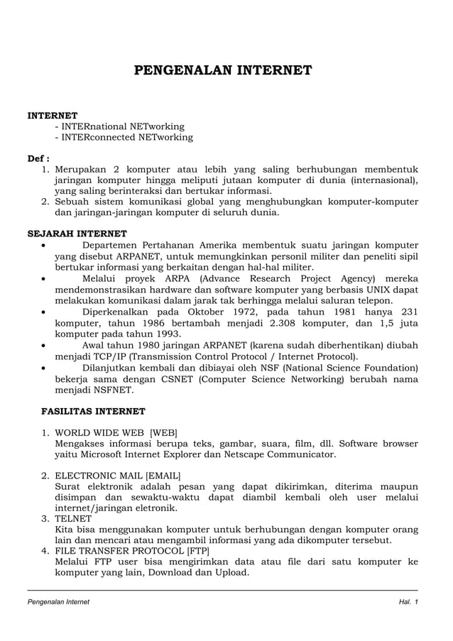 PENGENALAN INTERNET | PDF | Free Download