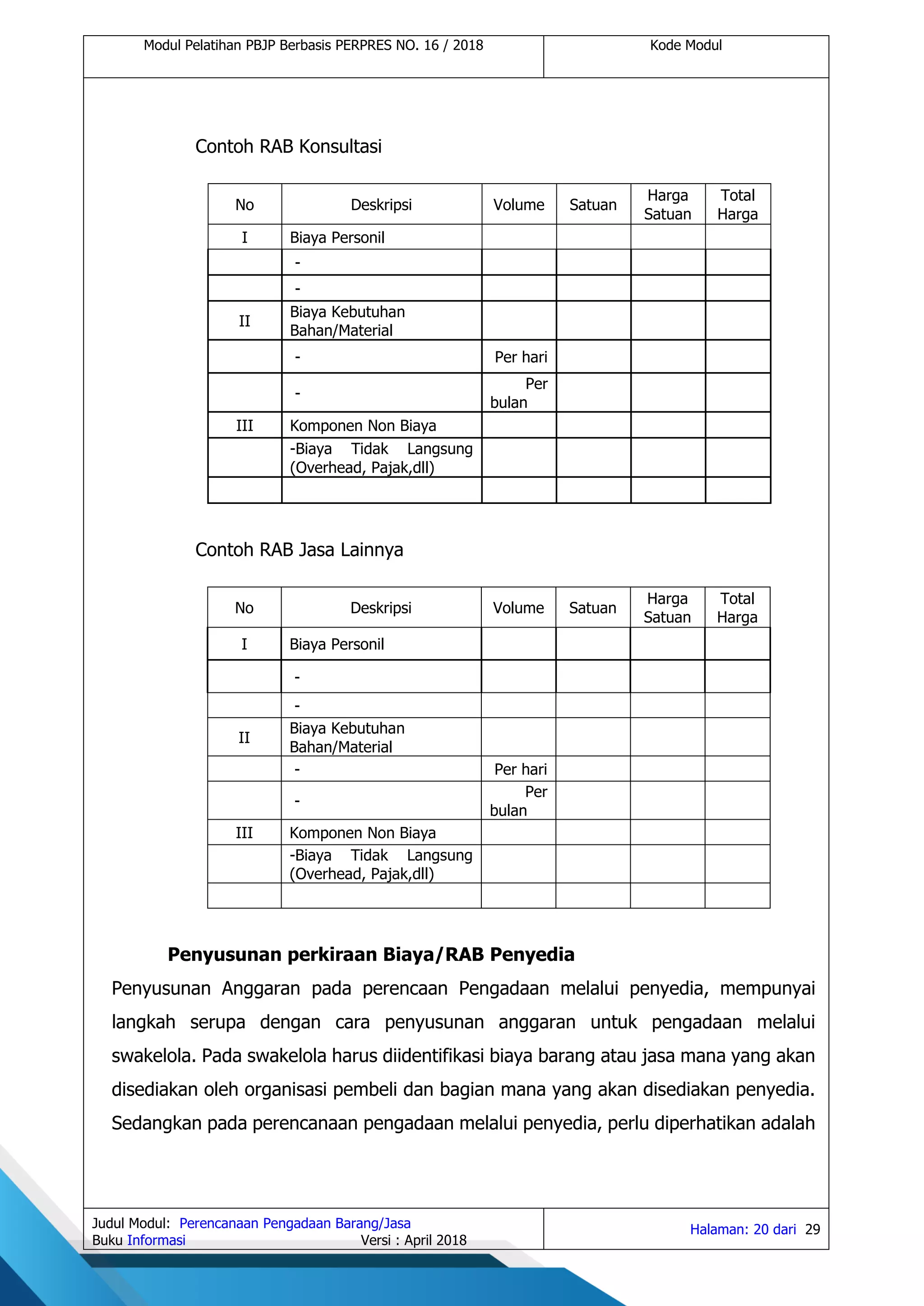 Materi 5. perencanaan pengadaan | PDF