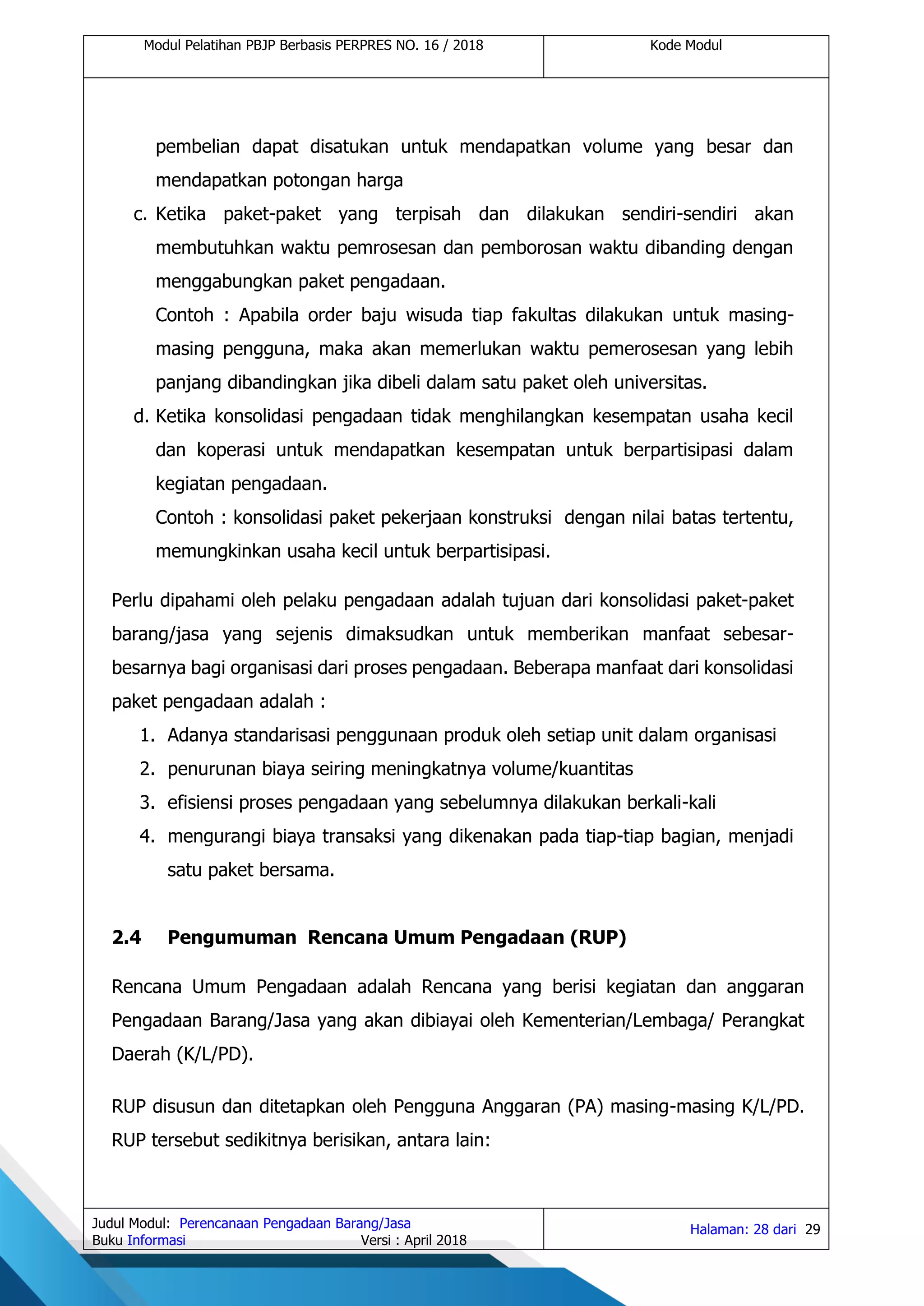 Materi 5. perencanaan pengadaan | PDF