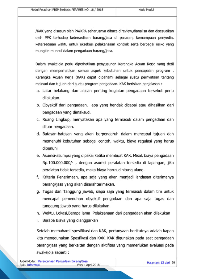 Materi 5. perencanaan pengadaan | PDF