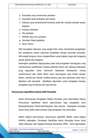 Materi 5. perencanaan pengadaan | PDF