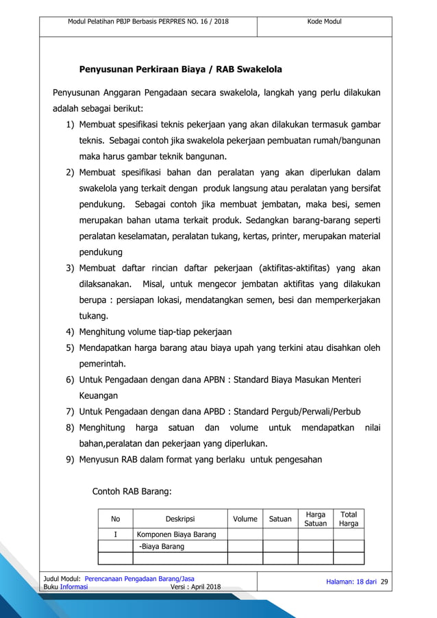 Materi 5. perencanaan pengadaan | PDF