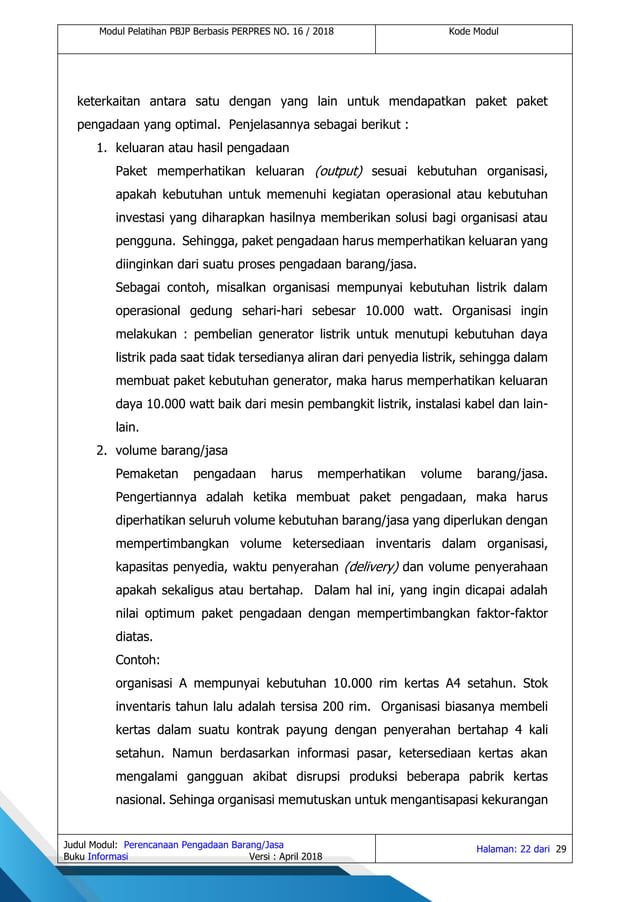 Materi 5. perencanaan pengadaan | PDF