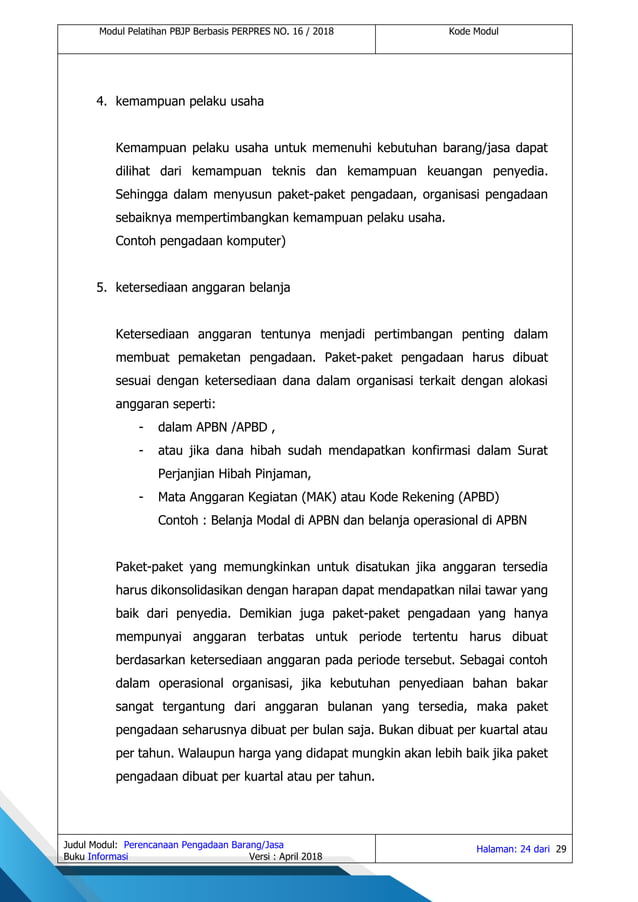 Materi 5. perencanaan pengadaan | PDF