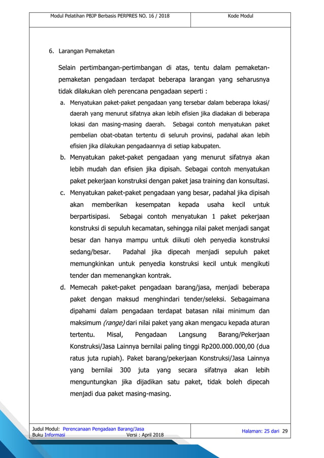 Materi 5. perencanaan pengadaan | PDF