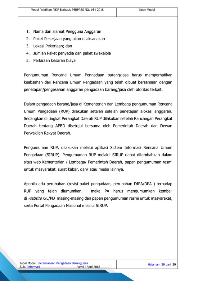 Materi 5. perencanaan pengadaan | PDF