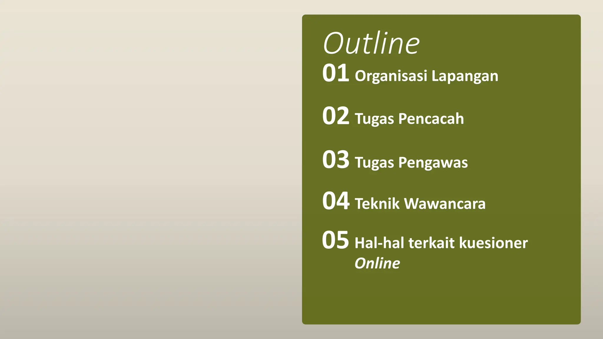 Materi 5 - Manajemen Survei dan data sektoral.pptx