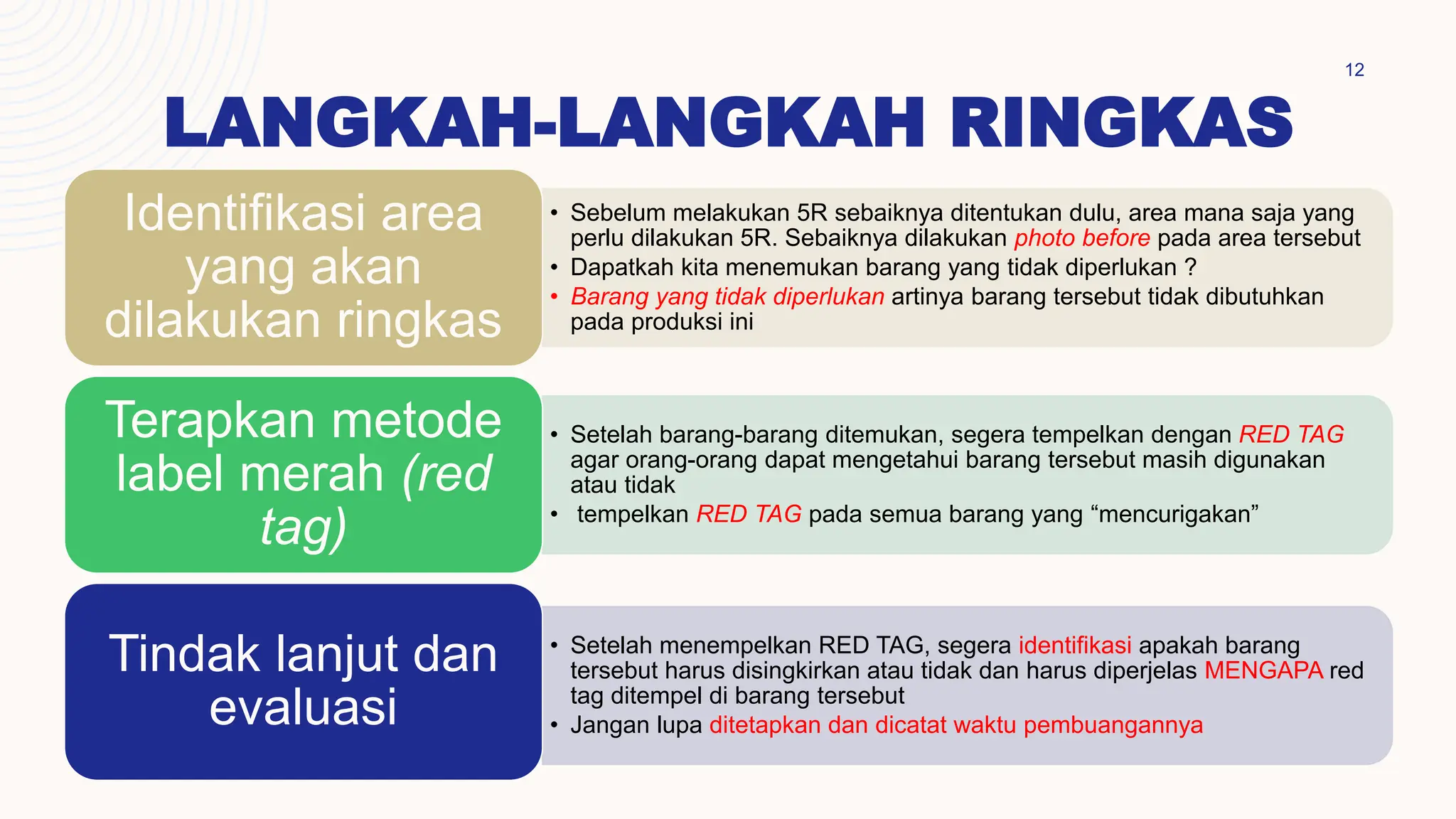 pelaksanaan program 5R ditempat kerja untuk | PPTX