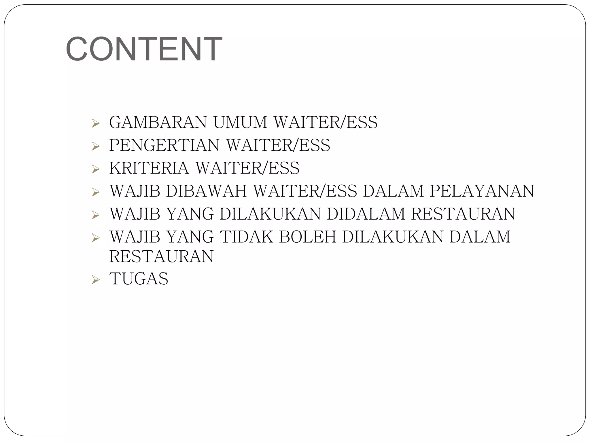 Materi 5 waiter | PPTX