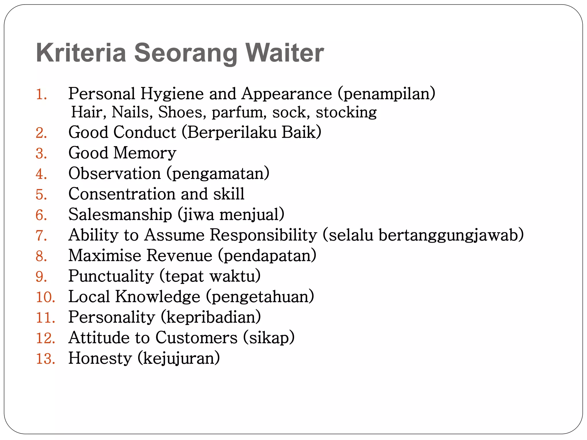 Materi 5 waiter | PPTX