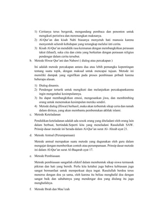 Resume Hakikat Metode Pendidikan dalam islam | DOCX