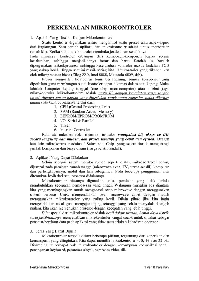 Materi 6 mikrokontroller | PDF