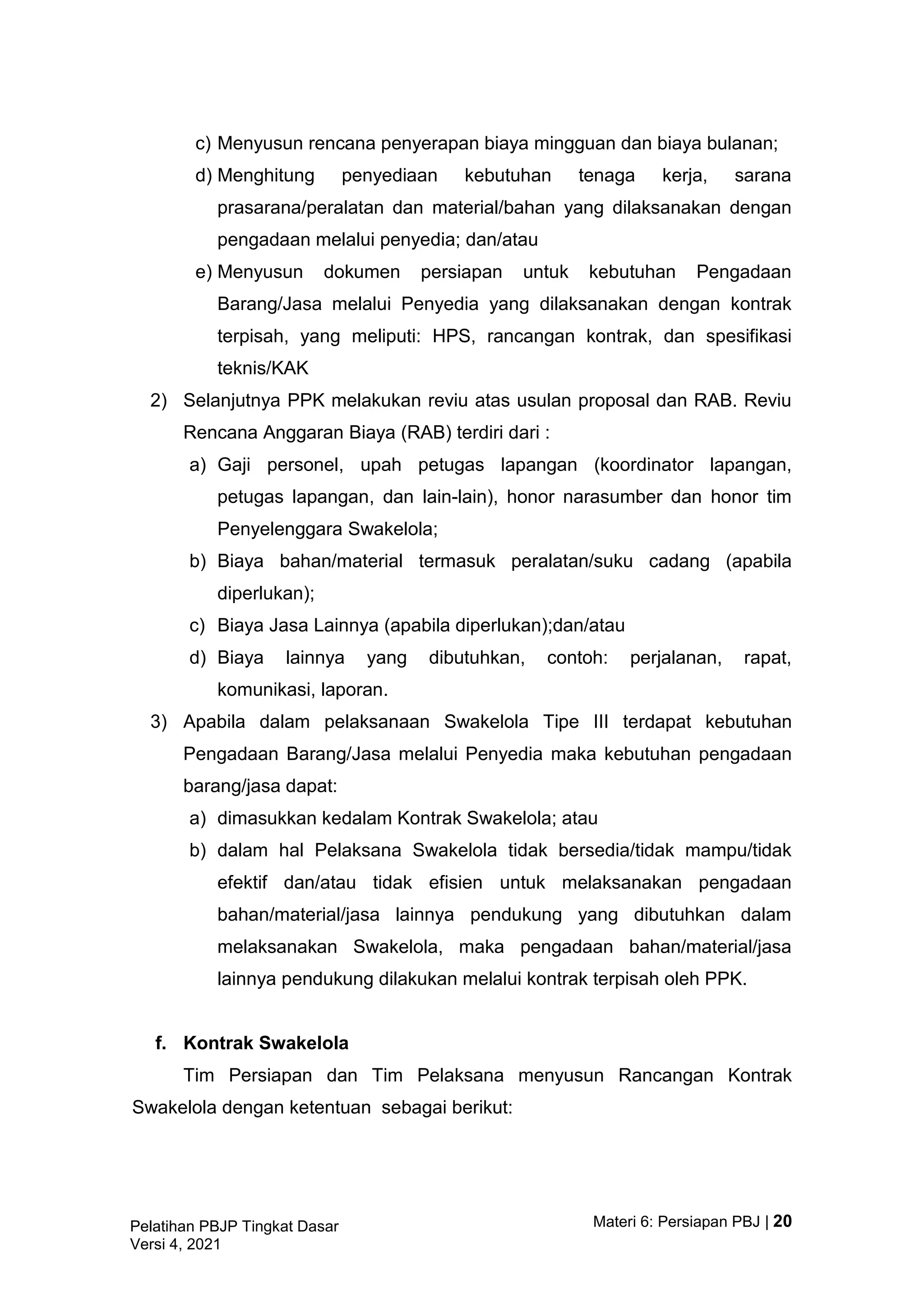 Materi 6 persiapan pbj - versi 4 | PDF