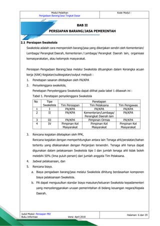 Materi 6 persiapan pbj | PDF