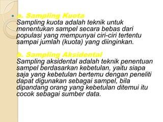 Materi 6 # populasi, sampel dan uji normalitas data | PPTX