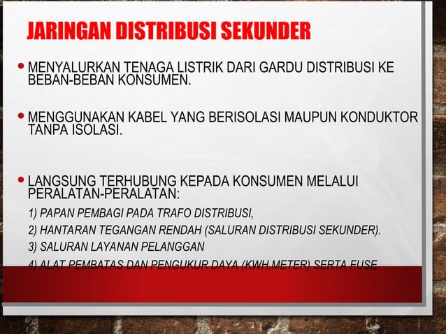 Sistem Distribusi Tenaga Listrik Universitas Pembangunan Panca Budi | PPT