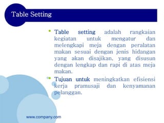 Materi 6 table setting | PPTX