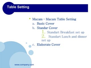 Materi 6 table setting | PPTX